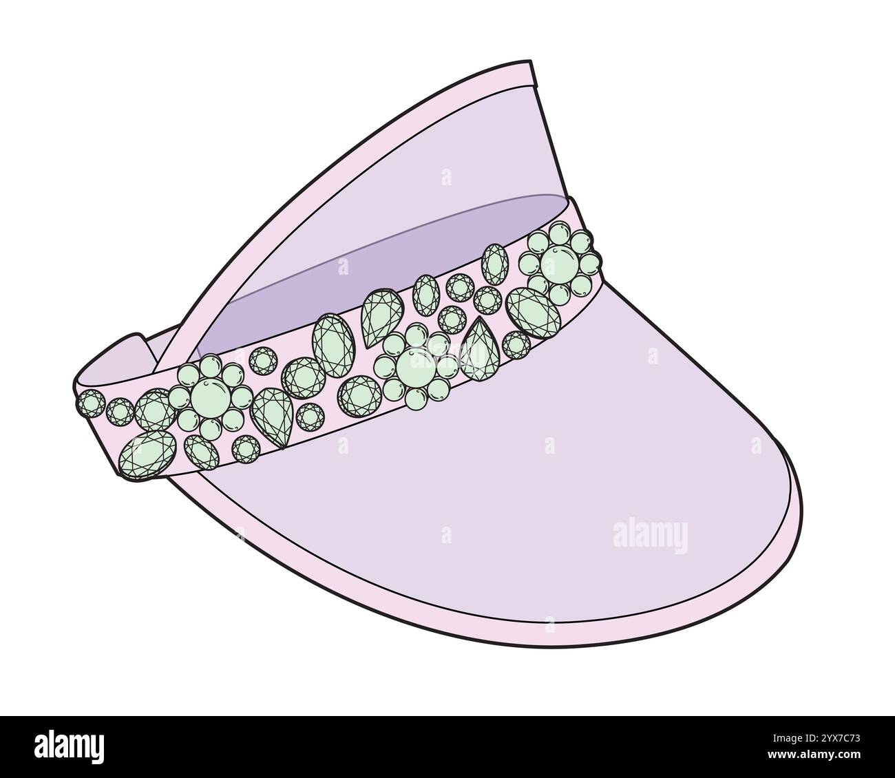 Novelty visor cap vector design technical flat sketch by adobe ...