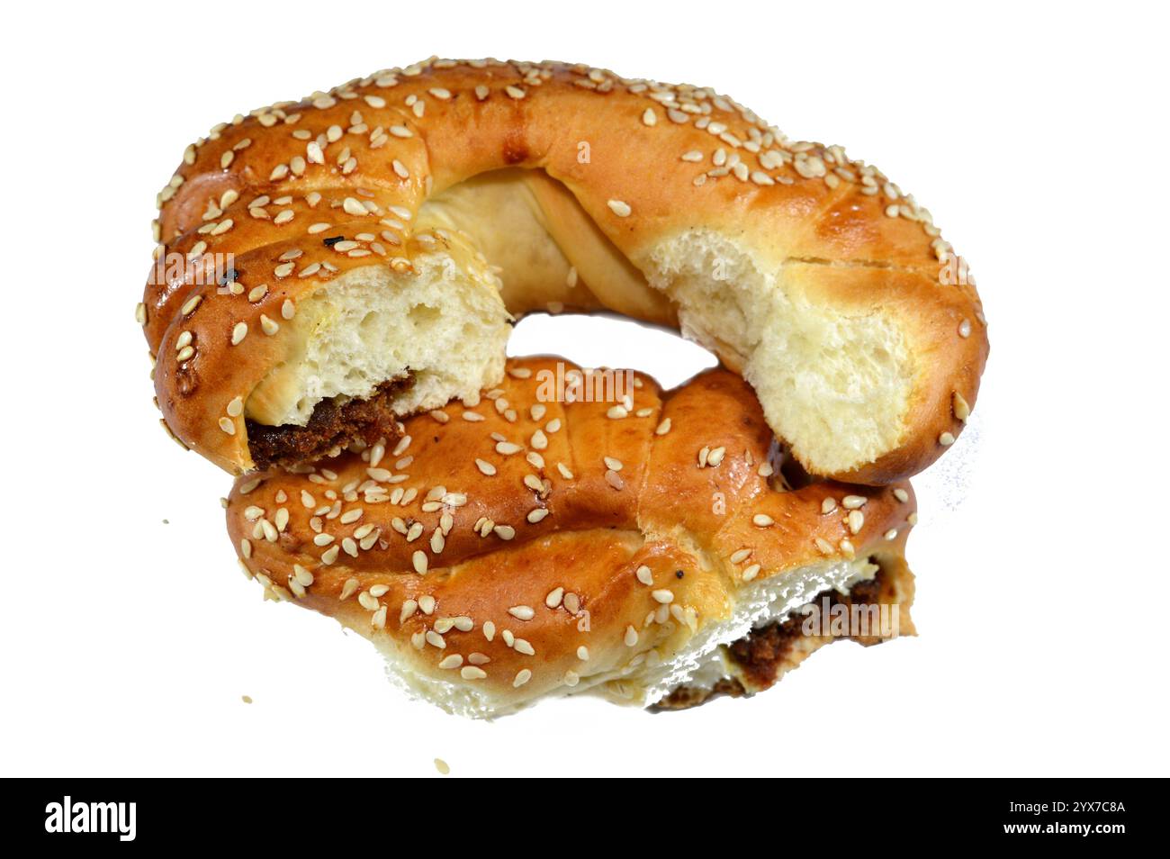 soft and chewy date filled Ajwa Agwa bun, golden brown glaze dessert ...