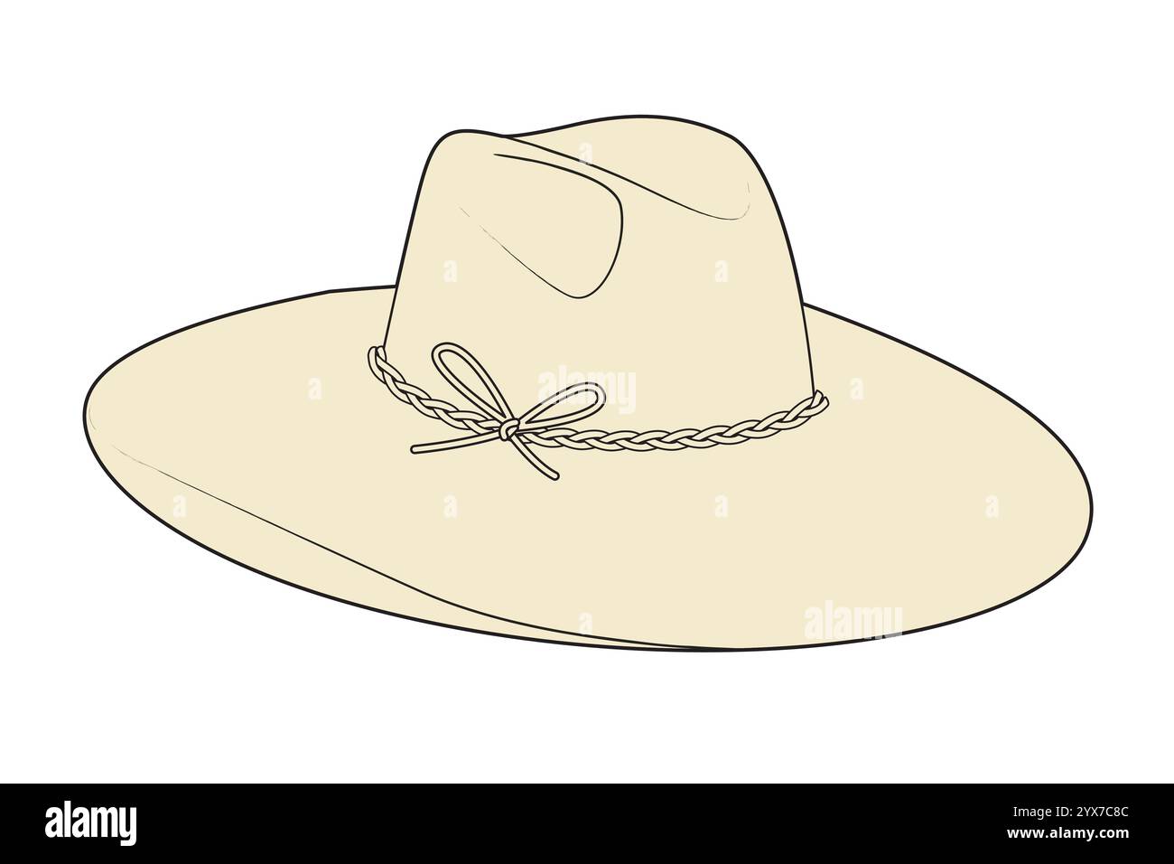 Ladies summer hat vector design technical flat sketch by adobe ...