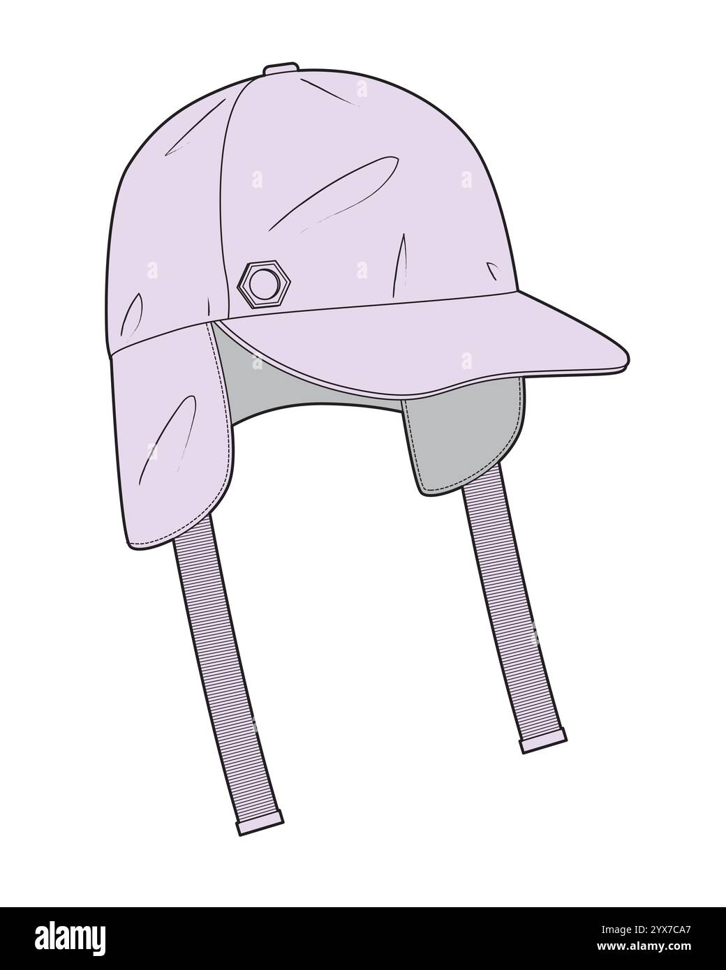 Desert cap flat drawing vector mockup template Stock Vector Image & Art ...