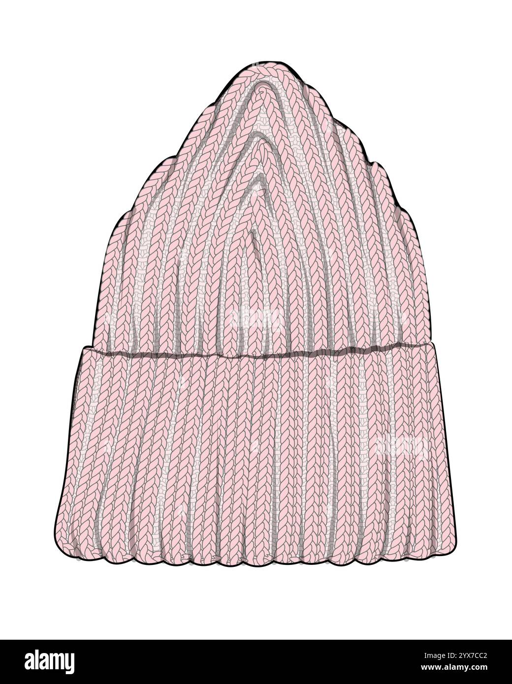 Girls beanie flat drawing vector mockup template Stock Vector Image ...