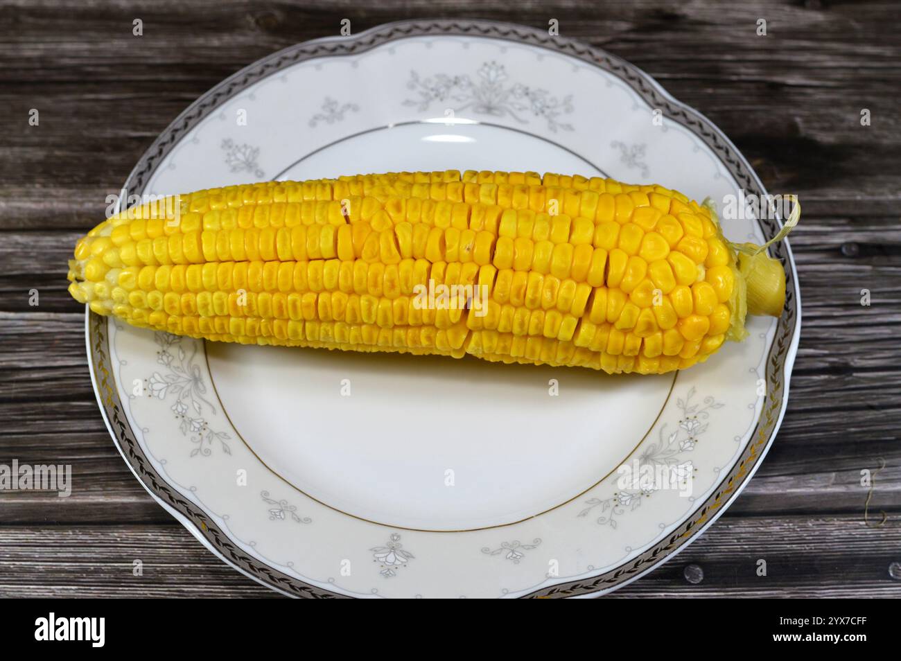 Boiled Sweet corn, sweetcorn sugar pole corn is a variety of maize with ...