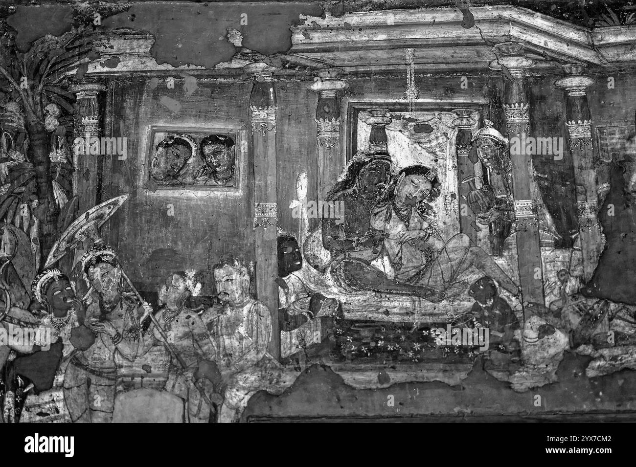 Famous wall painting Black and White Stock Photos & Images - Alamy