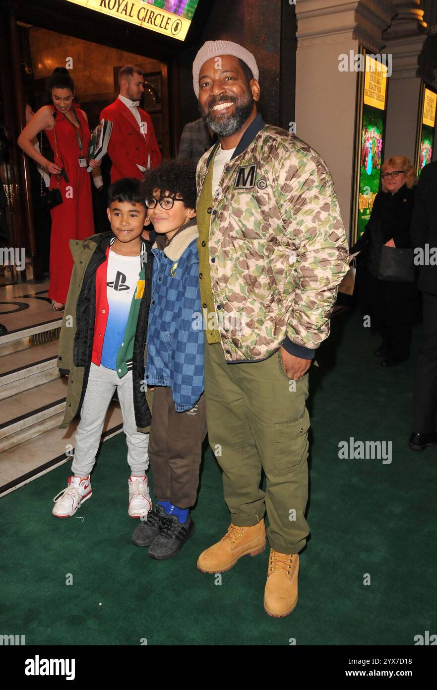 Kevin Mathurin and kids at the "Robin Hood" panto press night, The ...