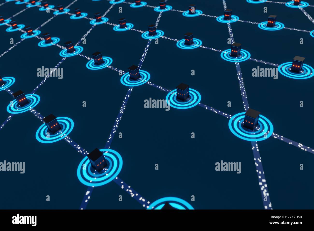 Connected network server, group of computer, model. Connected network ...