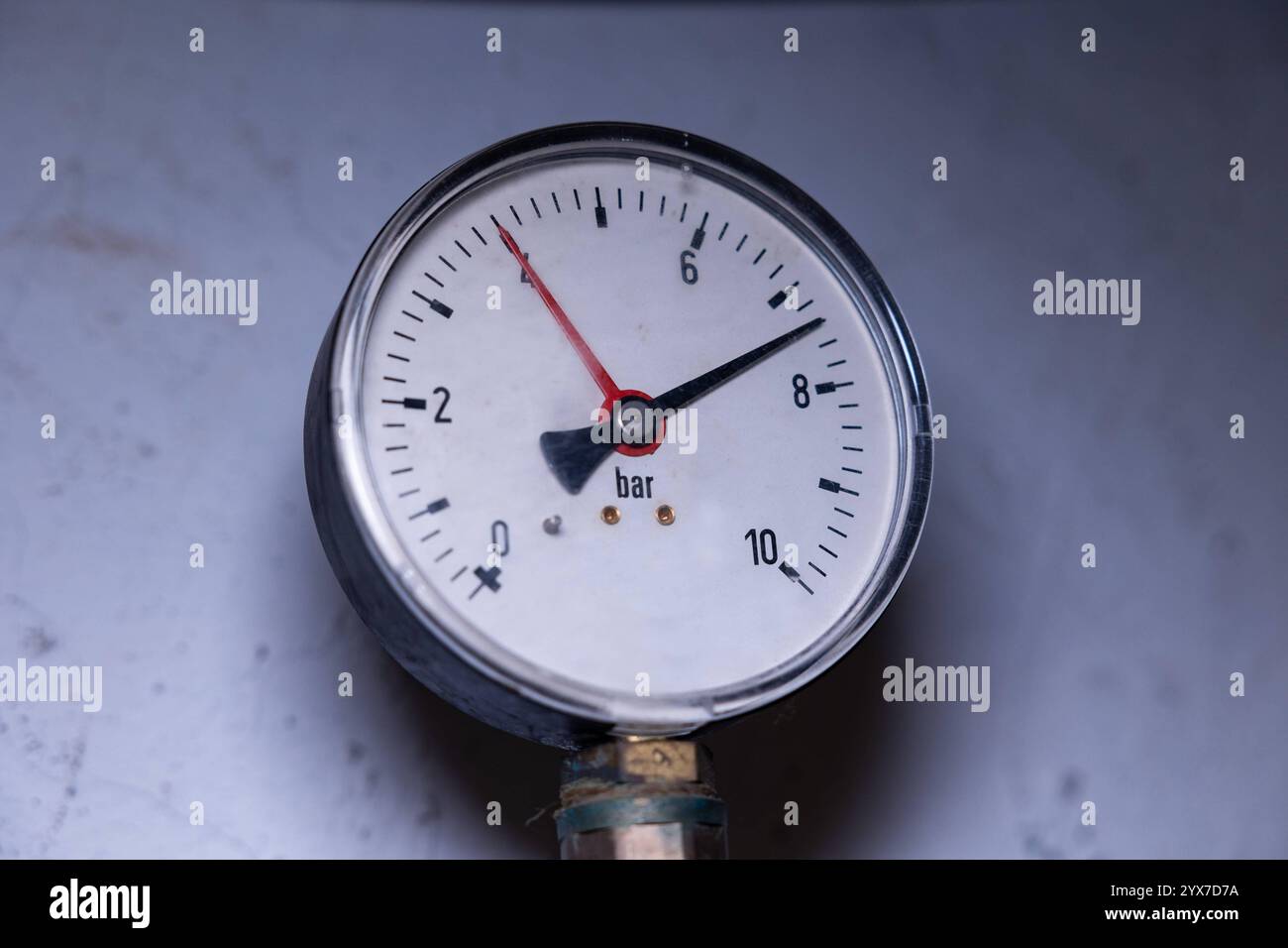 Gauge, manometer to measure gas pressure. Gauge, manometer, technical equipment in the basement ...