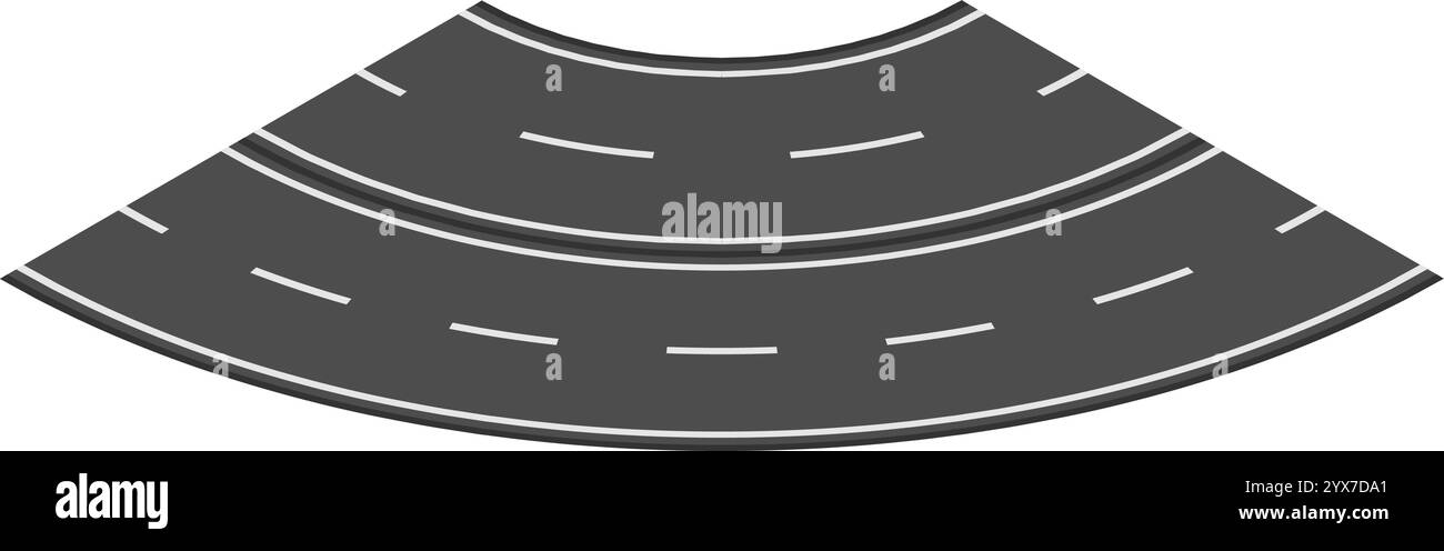 Curving upward, a two lane road creates a dynamic perspective ...