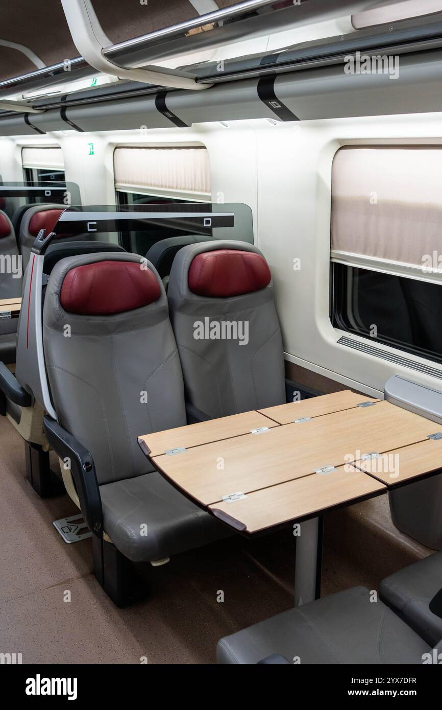 The empty seats of a passenger train Stock Photo - Alamy