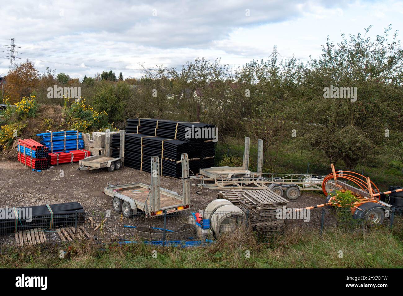 Outdoor Storage Area for Construction Materials Stock Photo - Alamy