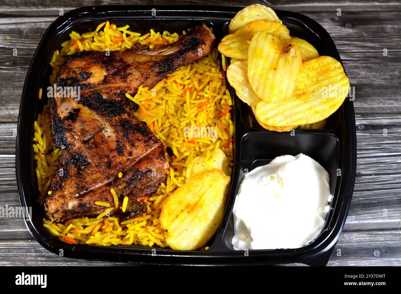 Fried chicken potatoes in hi-res stock photography and images - Alamy