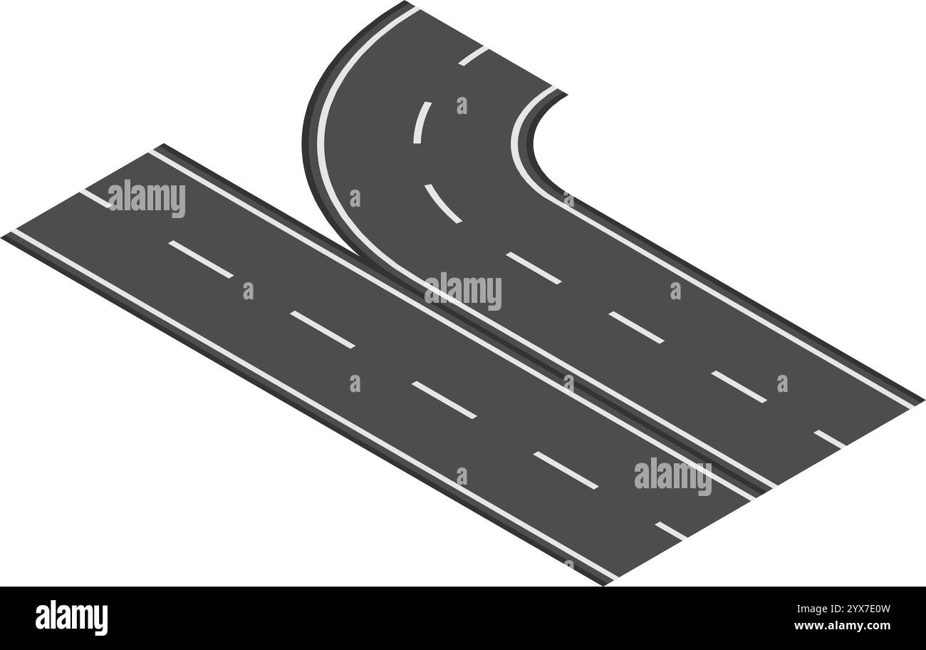 Isometric street crossroads 3d Black and White Stock Photos & Images ...