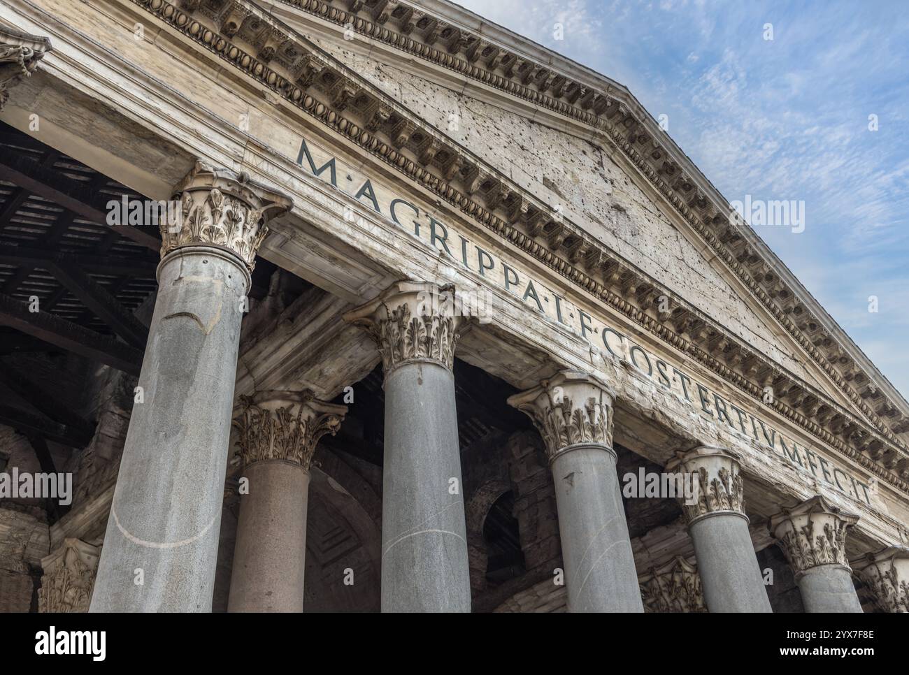 The iconic outside of the famous Pantheon in Rome, Italy Stock Photo ...