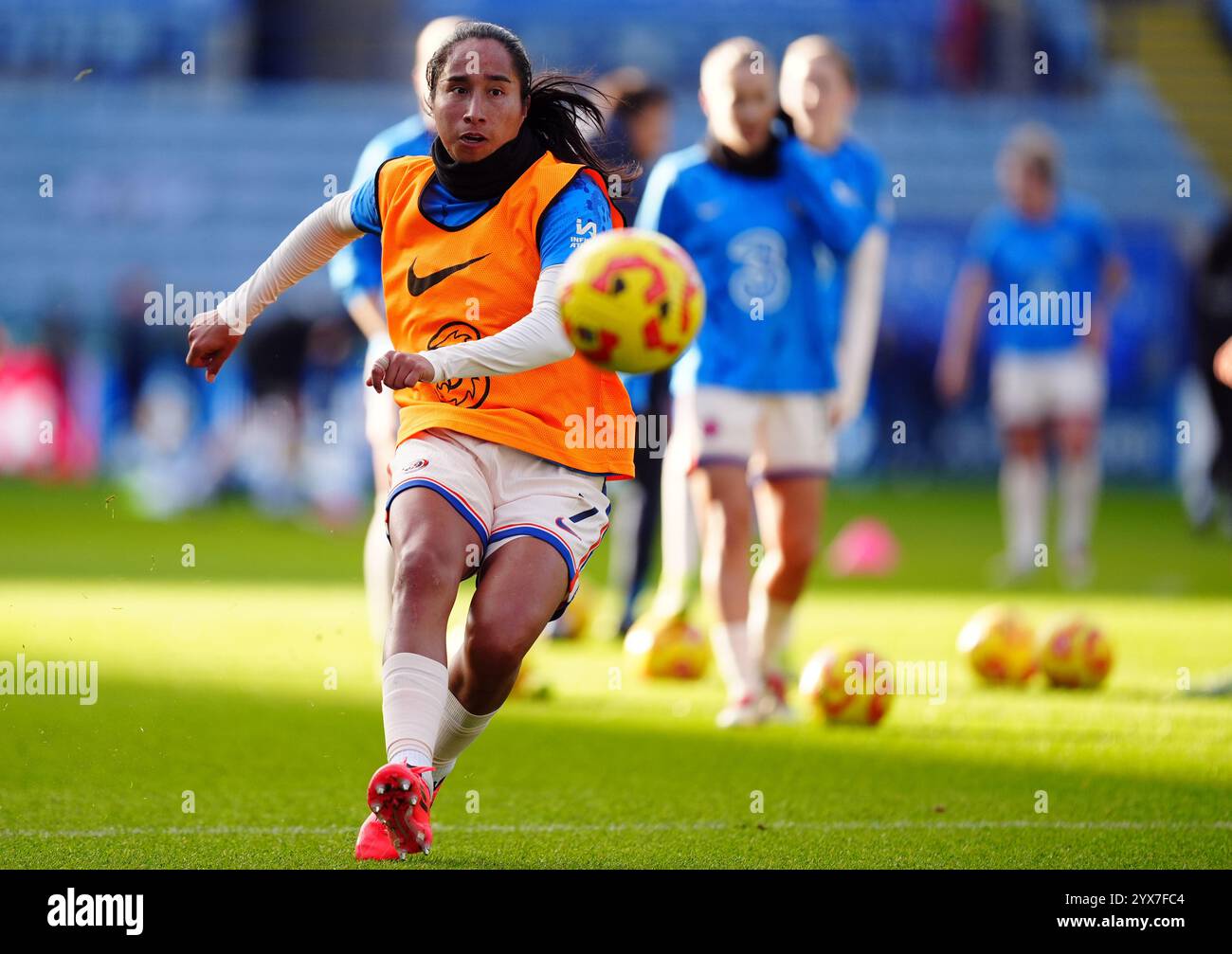 Chelsea's Mayra Ramirez warms up ahead of the Barclays Women's Super ...