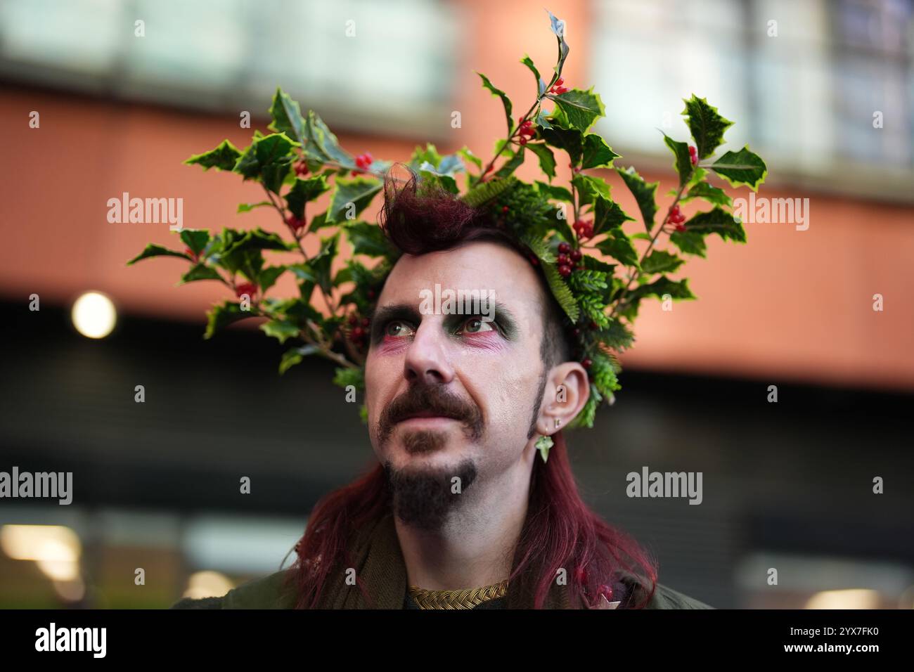 A person dressed as Santa ahead of taking part in the London Santacon ...