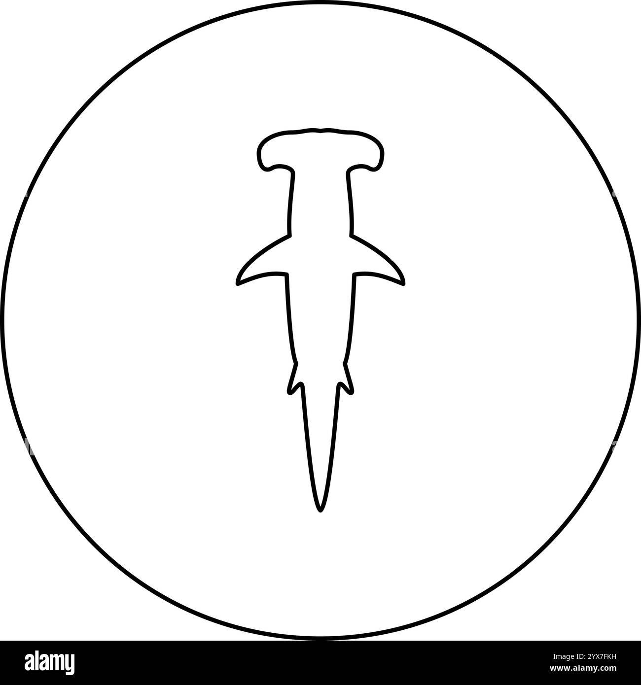 Shark hammer head icon in circle round black color vector illustration ...