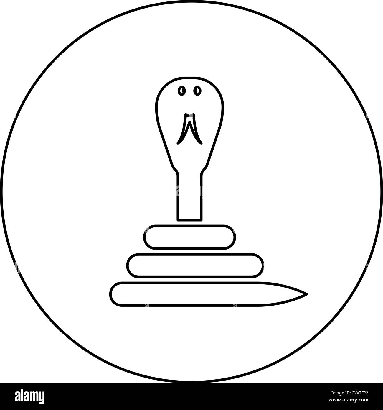 Cobra twisted icon in circle round black color vector illustration ...