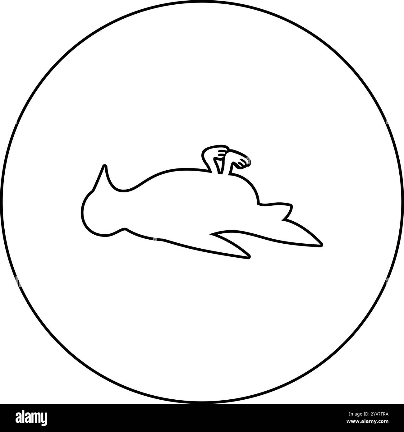Dead bird danger concept icon in circle round black color vector ...