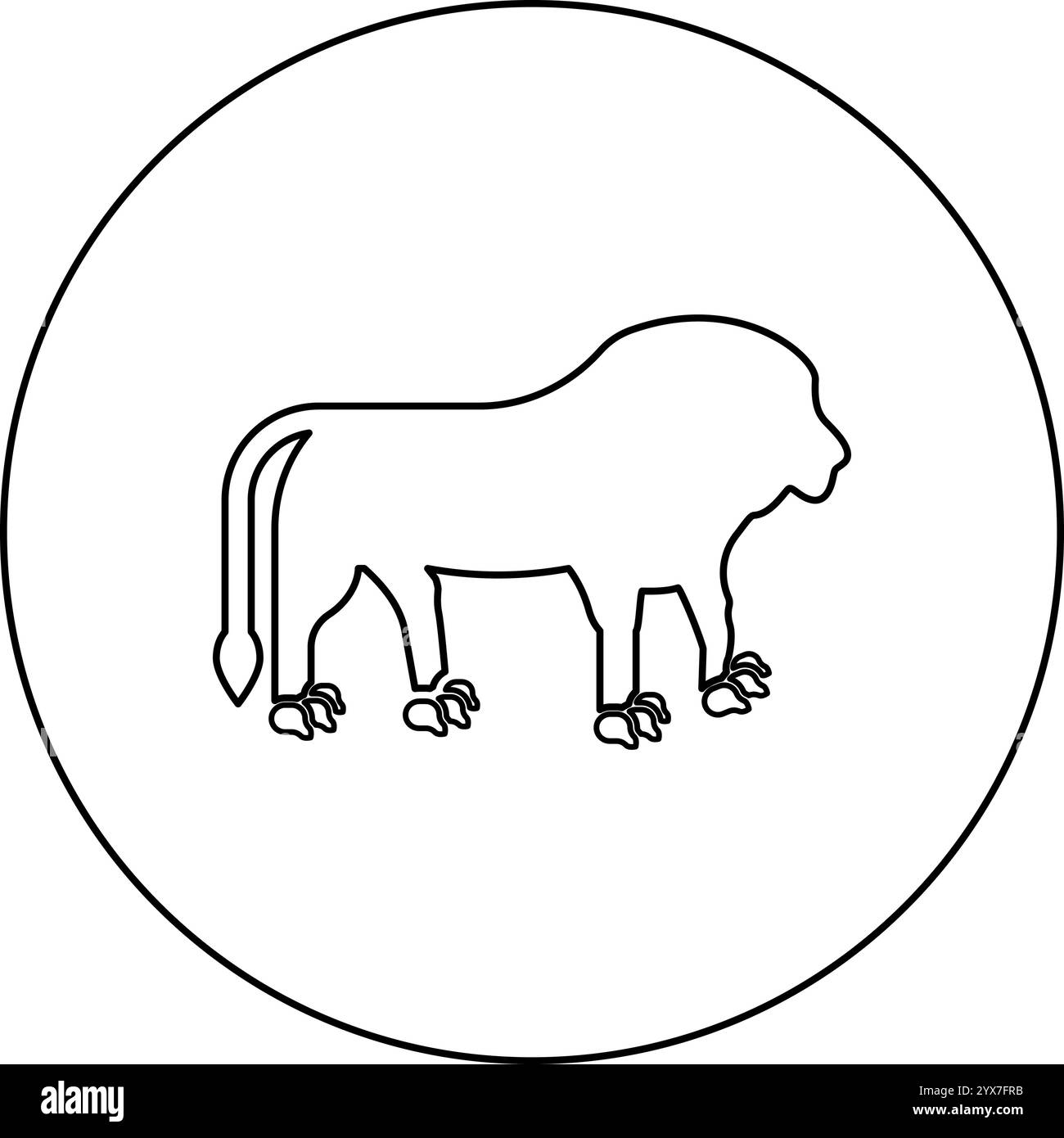 Lion head round circle Stock Vector Images - Alamy