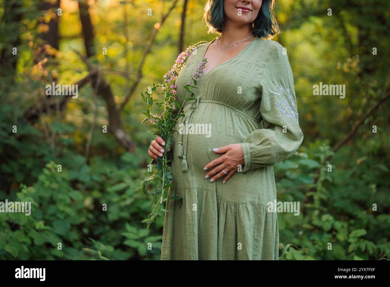 Fantasy future mother expecting baby. Health pregnancy, happy ...