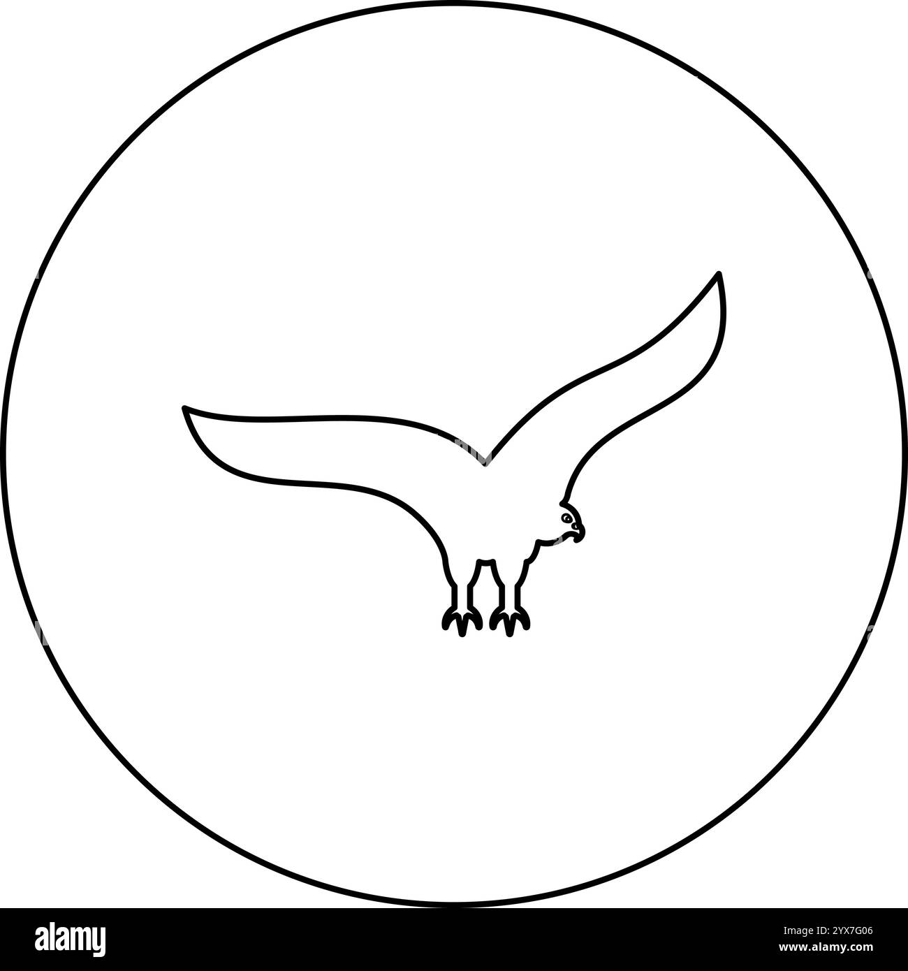 Eagle bald american bird silhouette icon in circle round black color ...