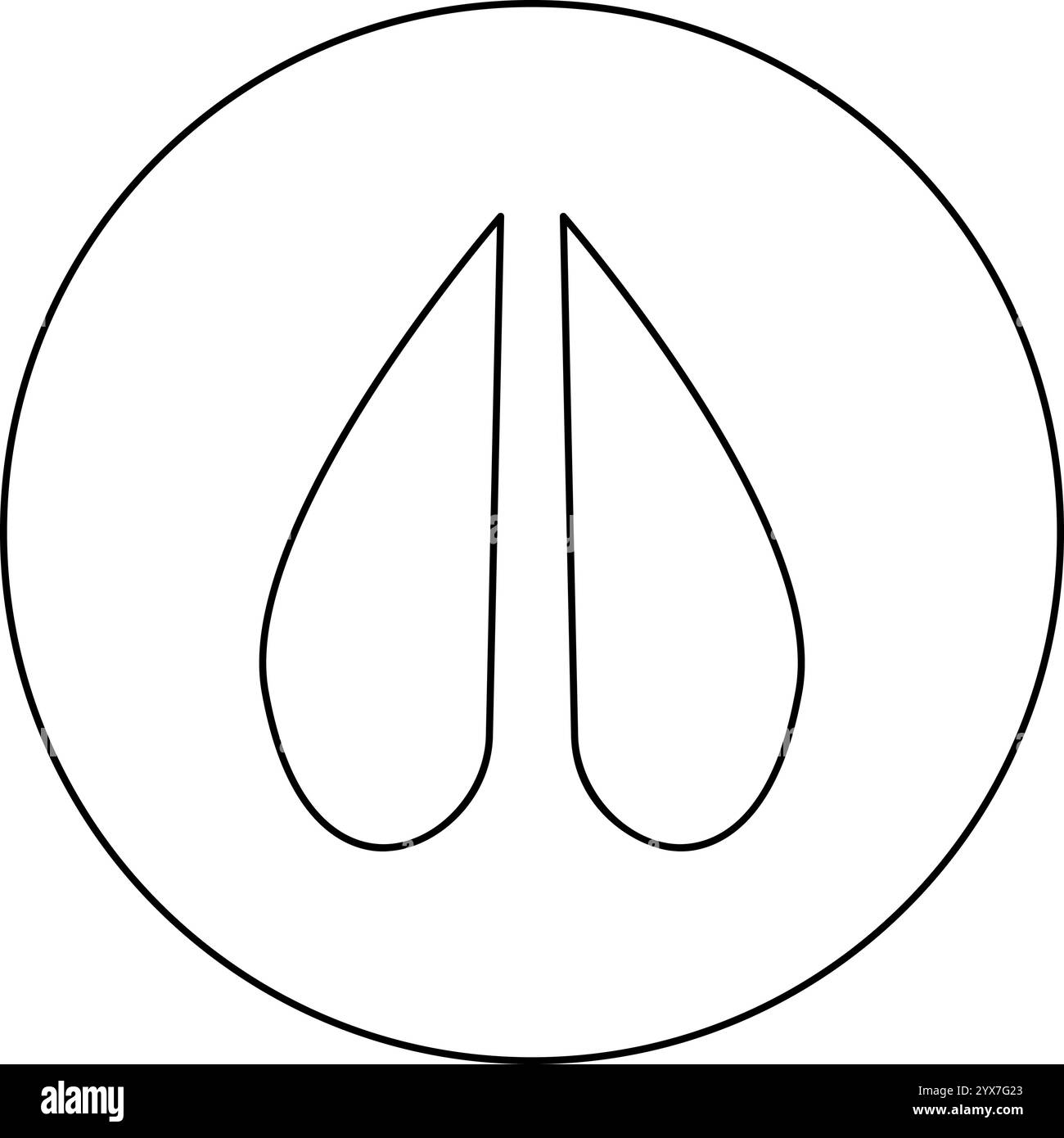 Hoof print goat nanny-goat icon in circle round black color vector ...