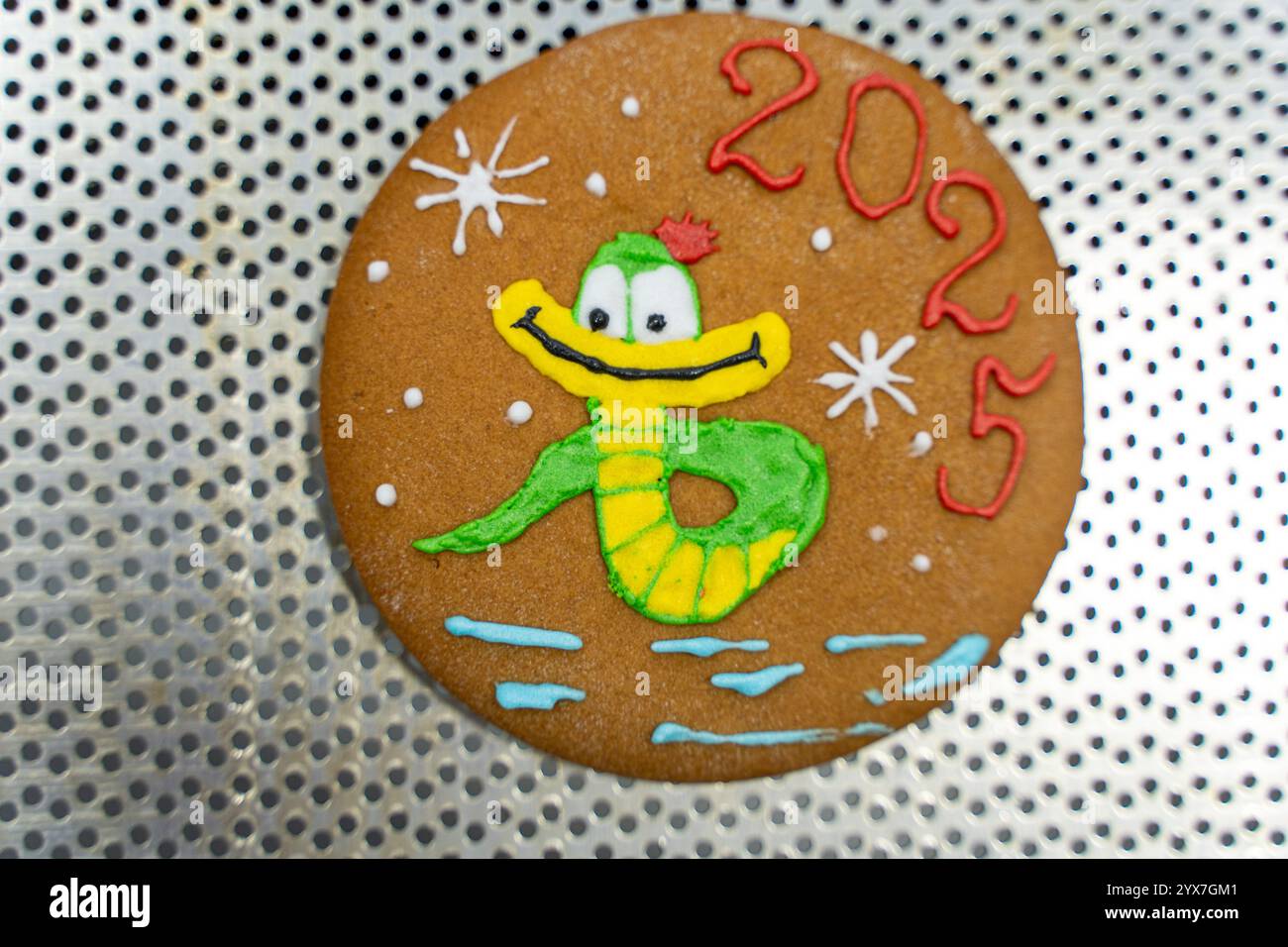 Gingerbread cookies with the image of the Snake symbol of the new year ...