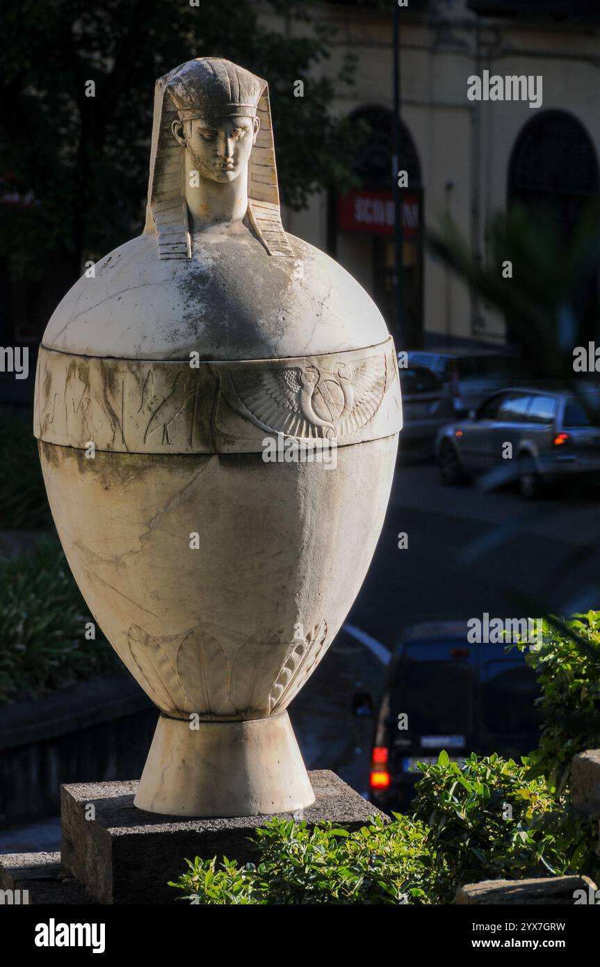 Egyptian canopy at the beginning of the staircase of the Gardens of ...