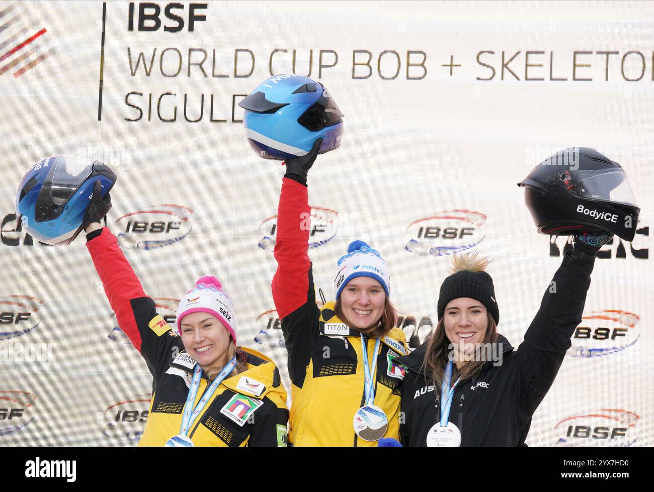 Sigulda, Latvia. 14th Dec, 2024. Bobsleigh, World Cup, monobob, women ...