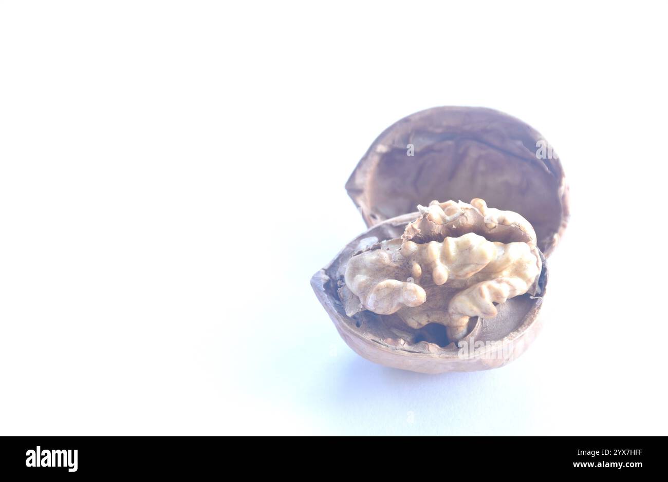 baked crispy walnut peel out arranging on white background Stock Photo ...