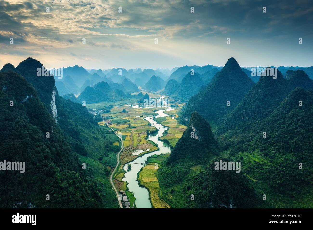 Aerial view phong nam valley hi-res stock photography and images - Alamy
