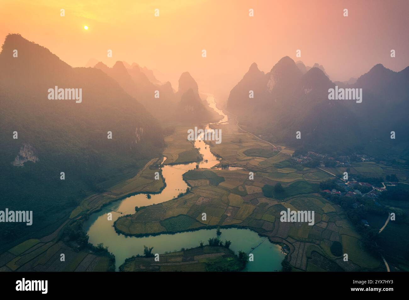 Aerial view phong nam valley hi-res stock photography and images - Alamy
