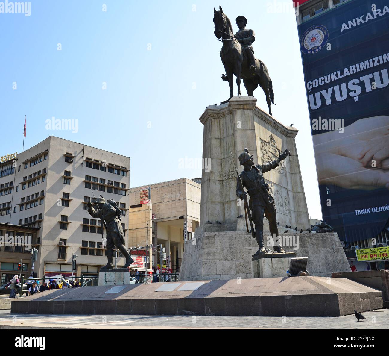 Ankara, Turkey. 12 August, 2017. Ataturk Statue in Ulus, Ankara, Turkey ...