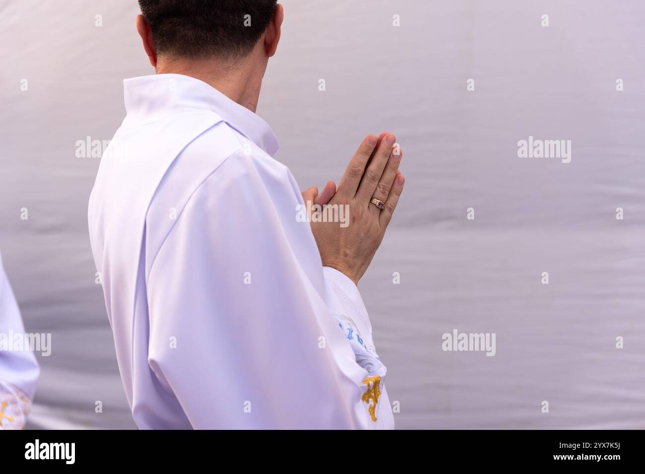 Salvador, Bahia, Brazil - December 08, 2024: Seminarians make a prayer ...