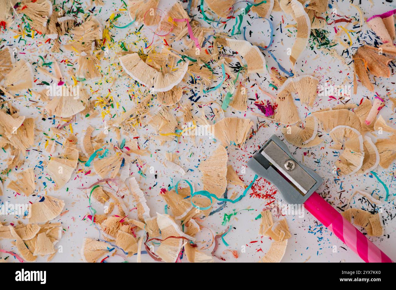 Image of sharpening coloured pencil. Creative school background idea ...