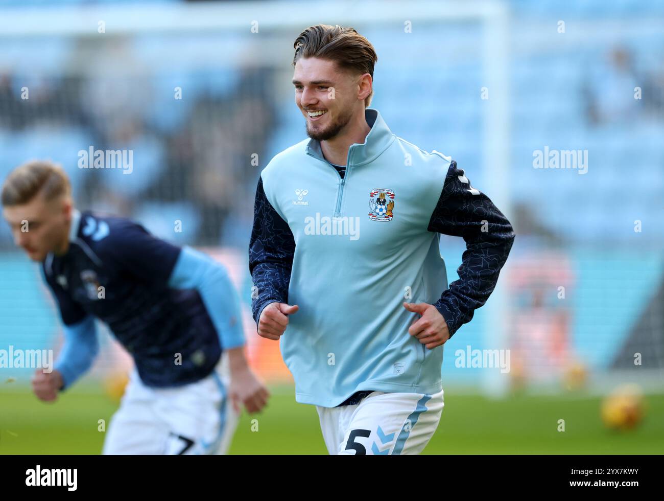 Coventry City's Jack Rudoni warming up before the Sky Bet Championship ...