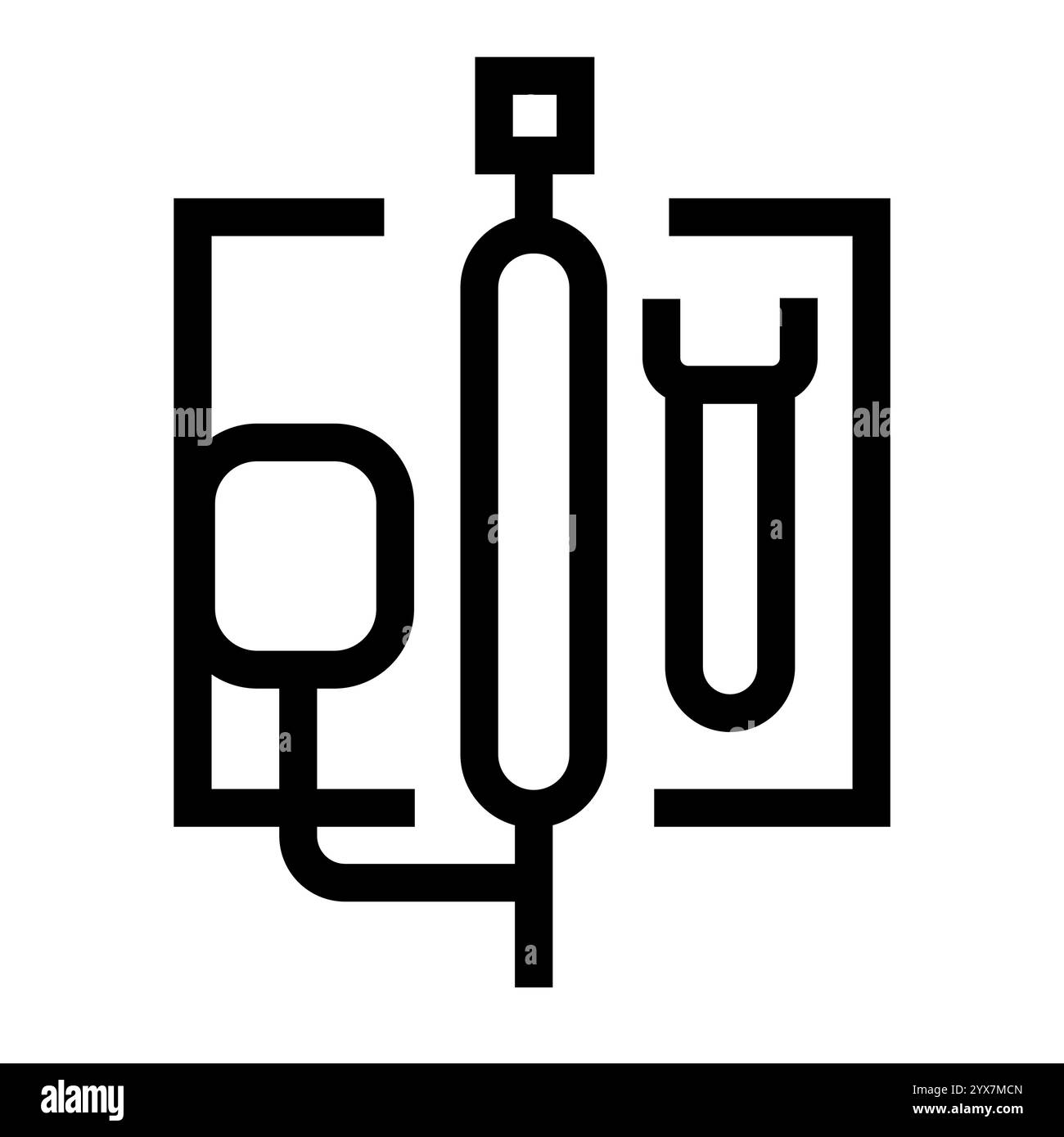 Drainage system line black icon. Vector isolated button. Editable ...