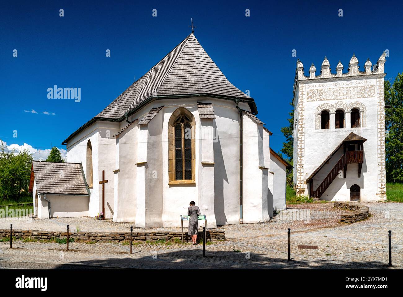 Church of st. Anna and bell tower in Spisska Bela, Slovakia Stock Photo ...