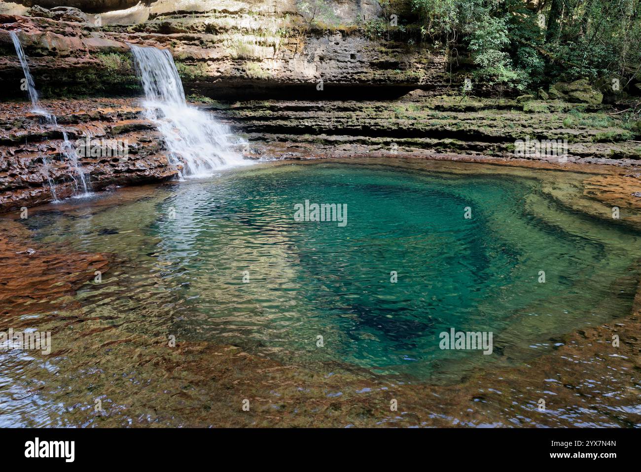 Beautiful waterfall in green forest hi-res stock photography and images ...