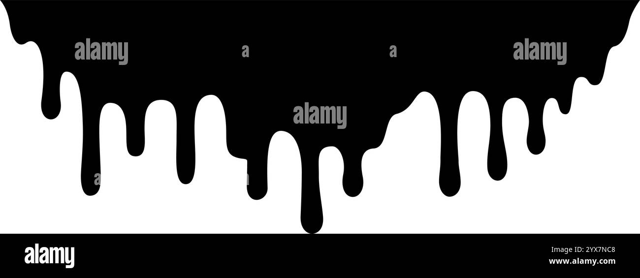 Black paint dripping down a white background creates a striking ...