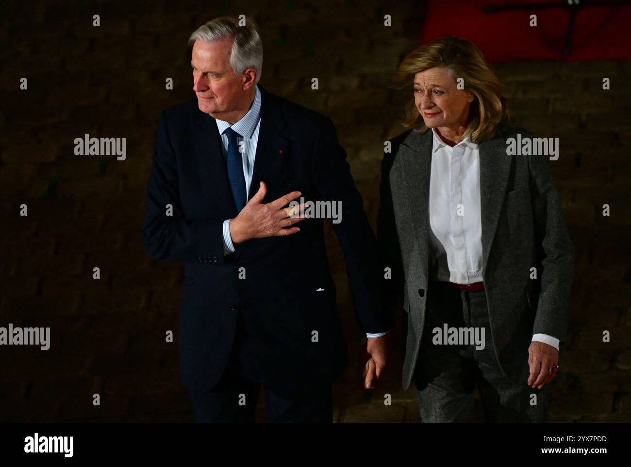 Paris, France. 13th Dec, 2024. L'ancien Premier ministre Michel Barnier ...