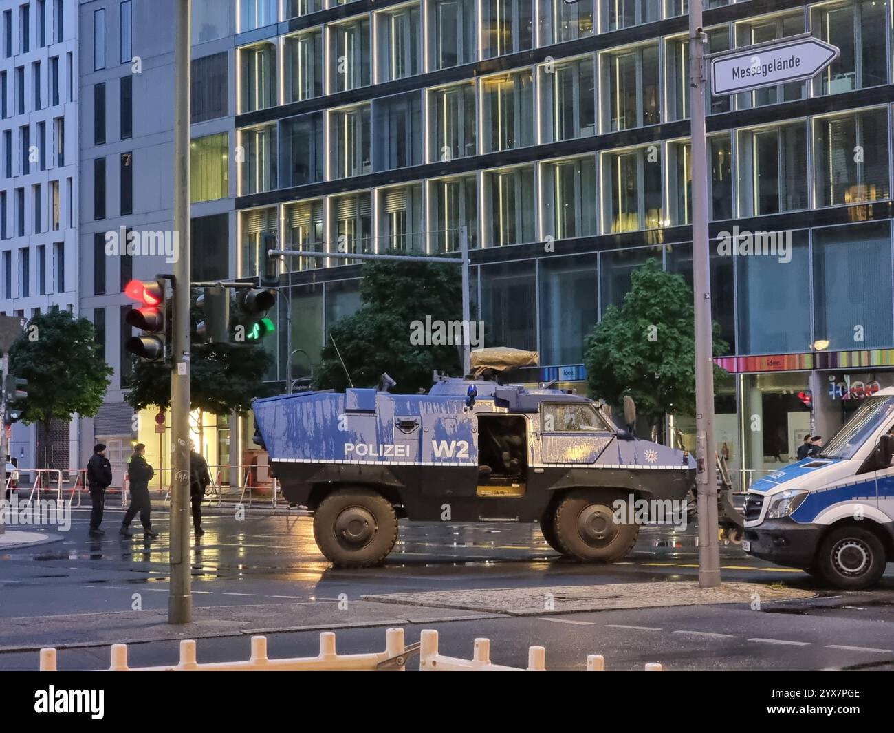 Armoured vehicle (German police) in centre of Berlin Germany, in front ...