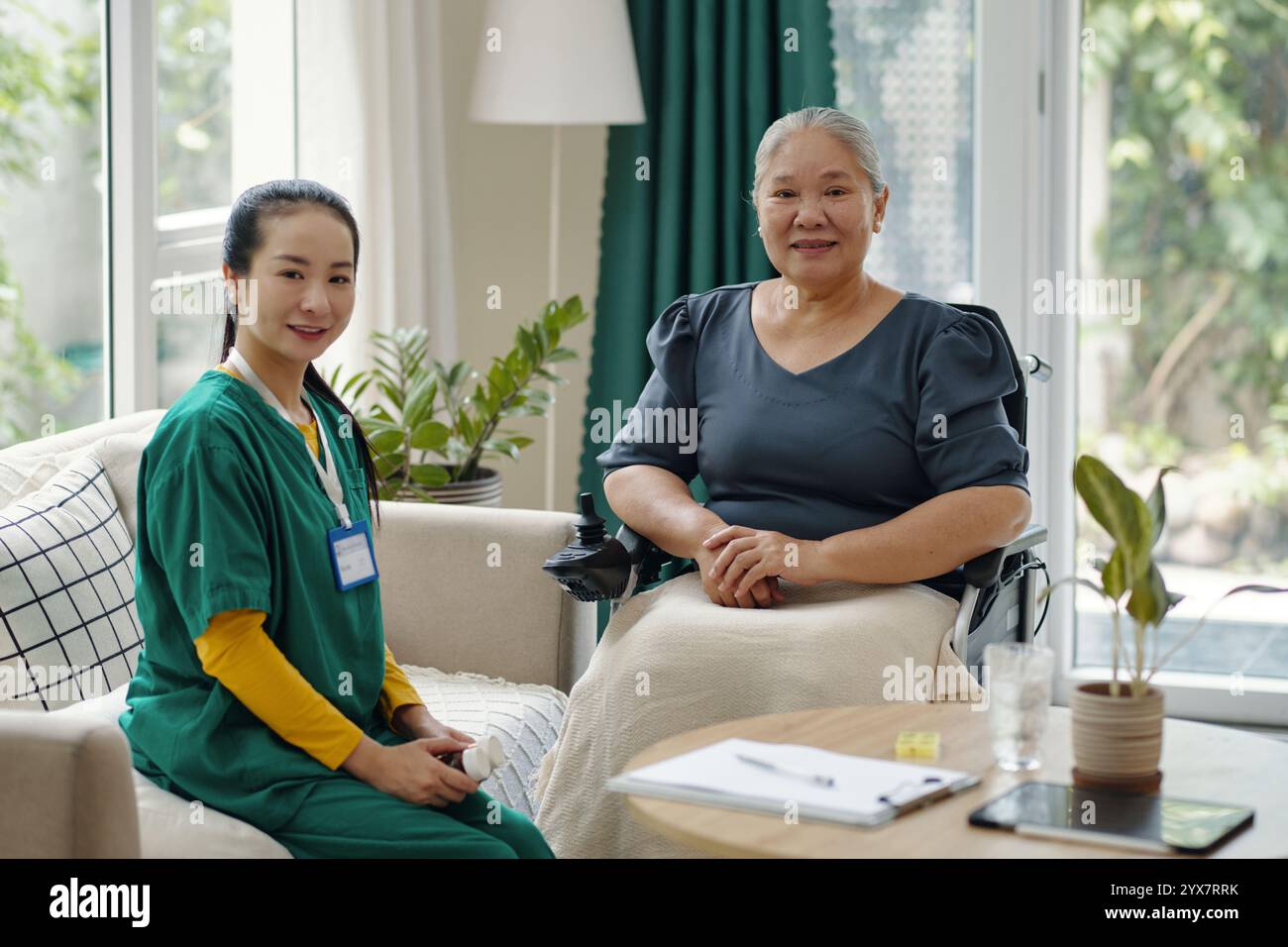 Social Worker With Senior Patient Stock Photo - Alamy