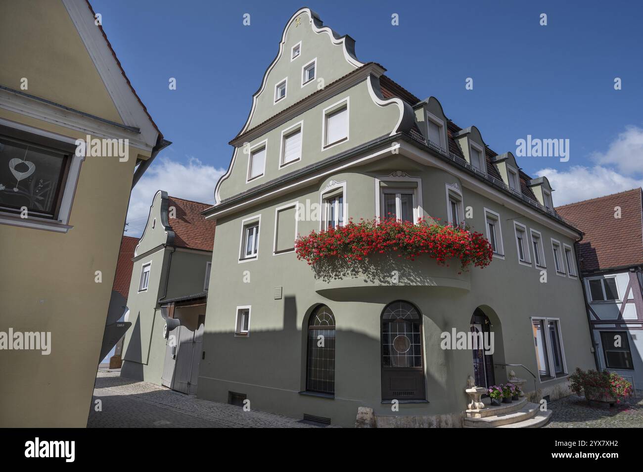 Historic residential building, Wemding, Swabia Bavaria, Germany, Europe ...