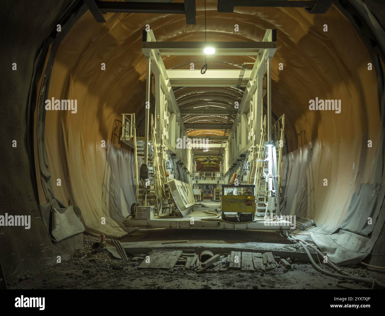 Rear section of the Wilma double-shield tunnel boring machine in the ...