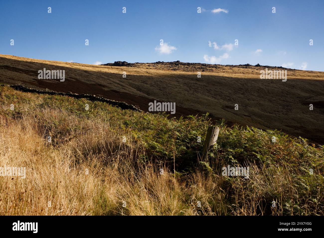 The crags of Blackstone Edge crown the hilltop Stock Photo - Alamy