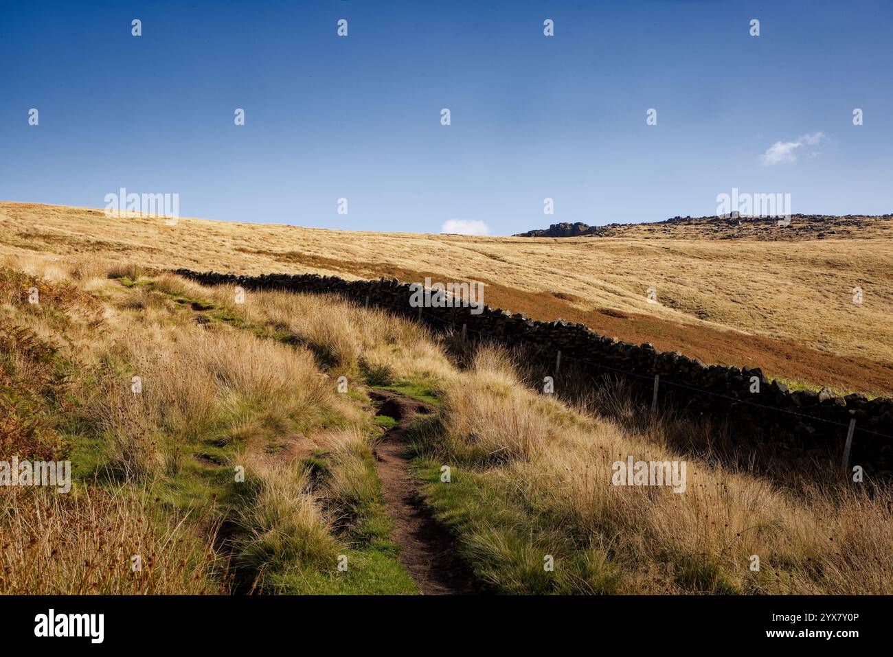 The crags of Blackstone Edge crown the hilltop Stock Photo - Alamy