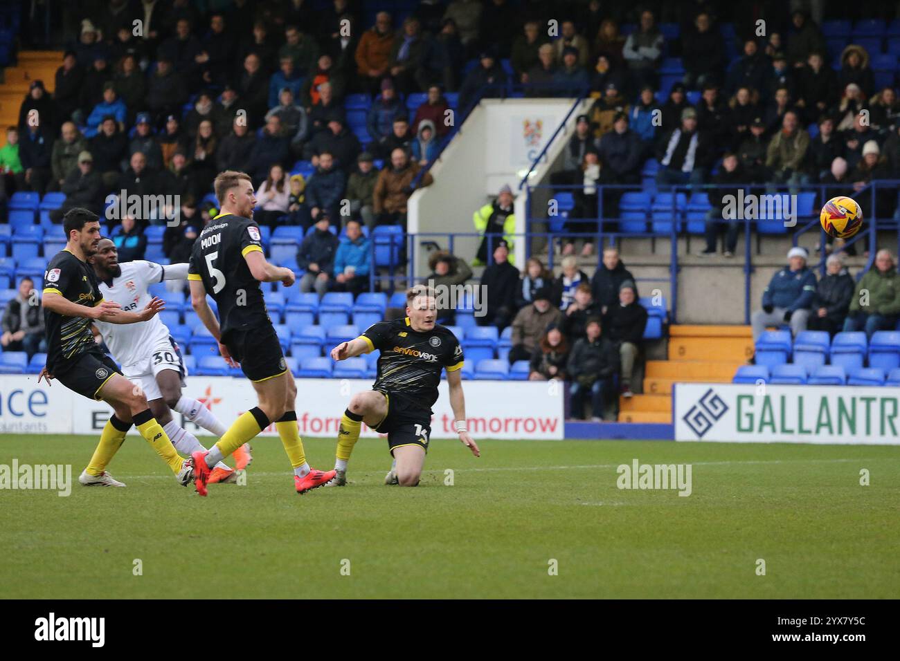Omari Patrick of Tranmere Rovers (30) shoots and scores his teams 2nd ...