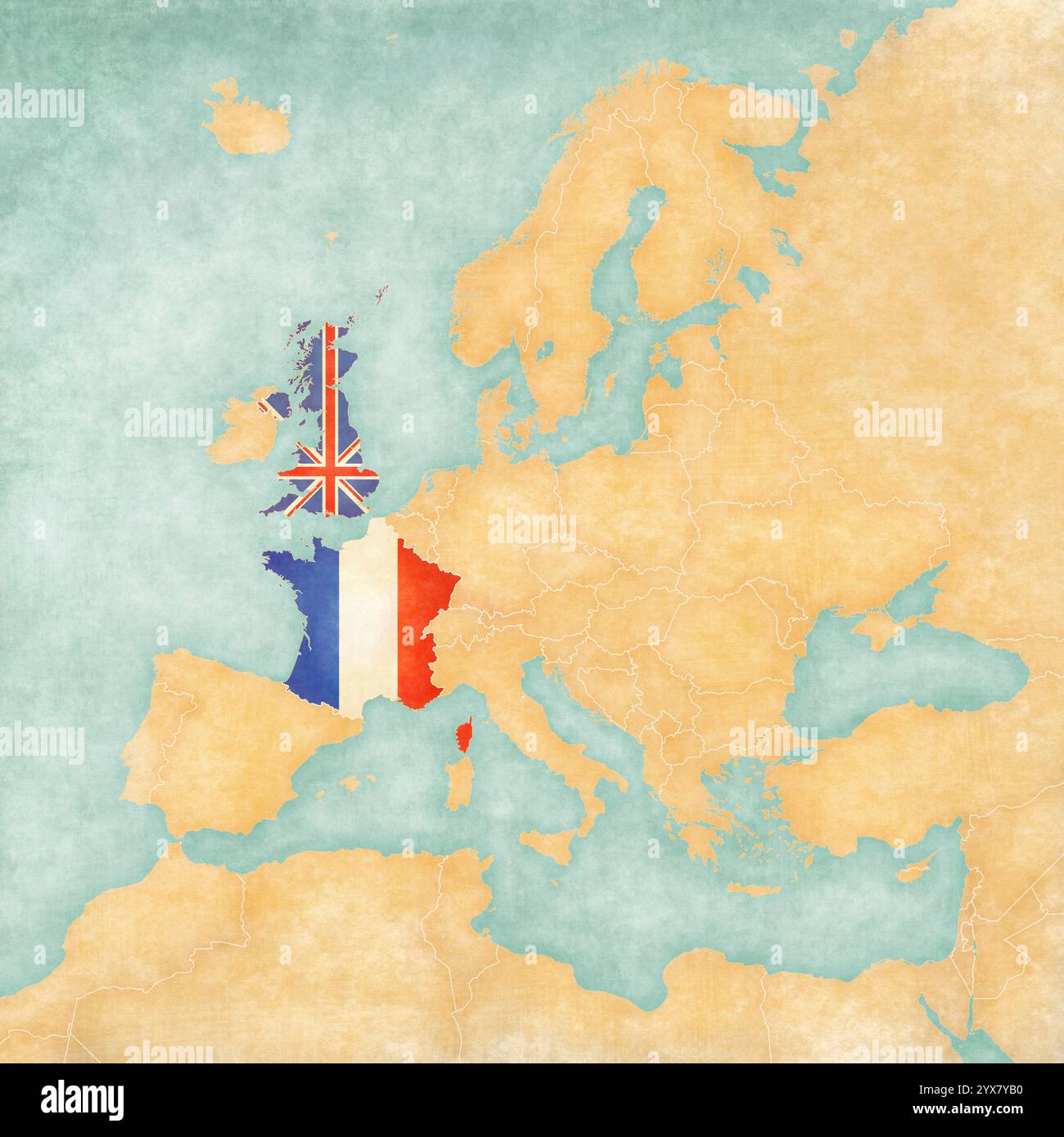 Map of uk and france hi-res stock photography and images - Alamy
