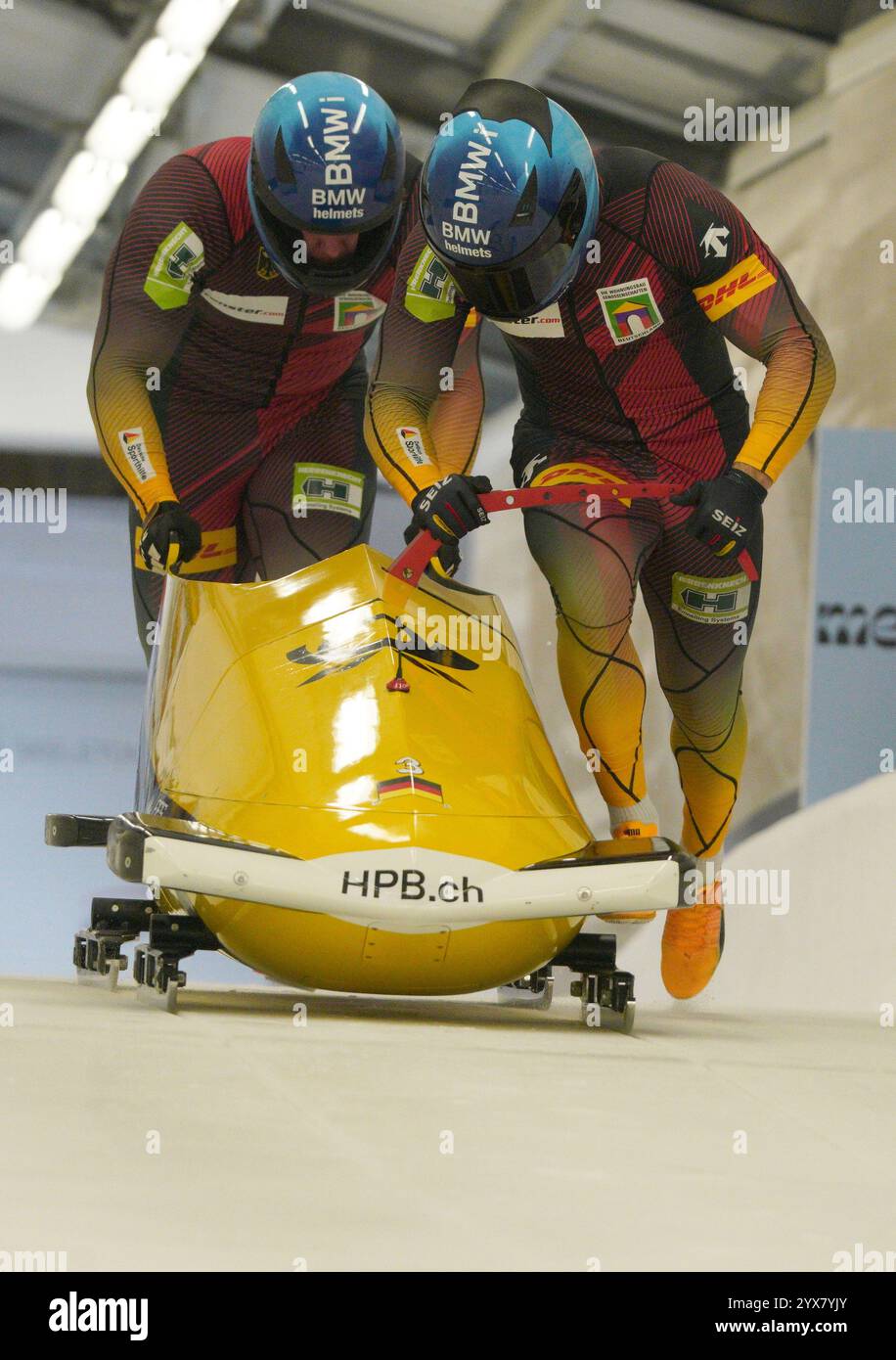 Sigulda, Latvia. 14th Dec, 2024. Bobsleigh, World Cup, two-man ...