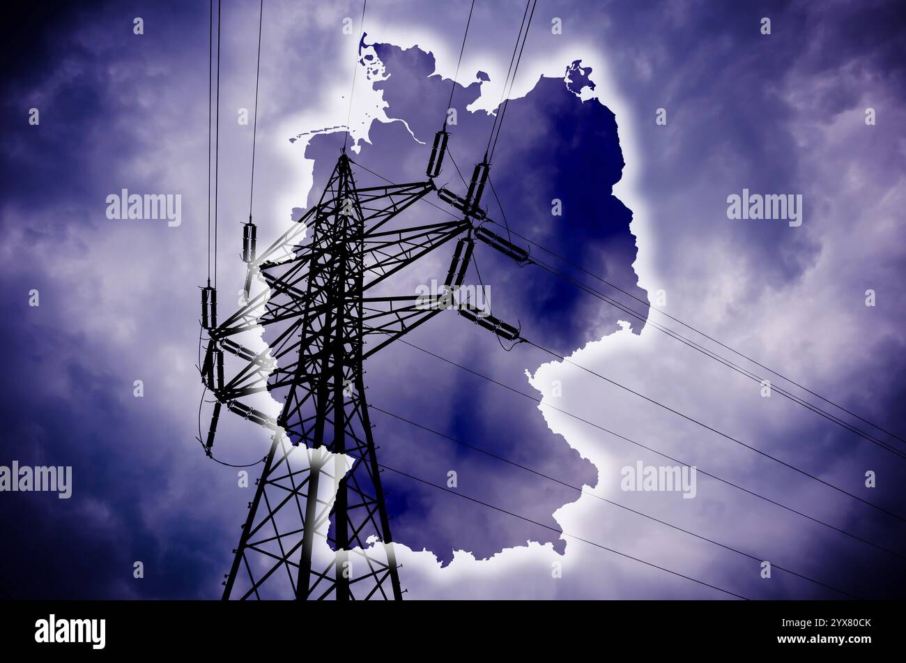 Electricity in Germany with German map, energetic crisis caused by ...